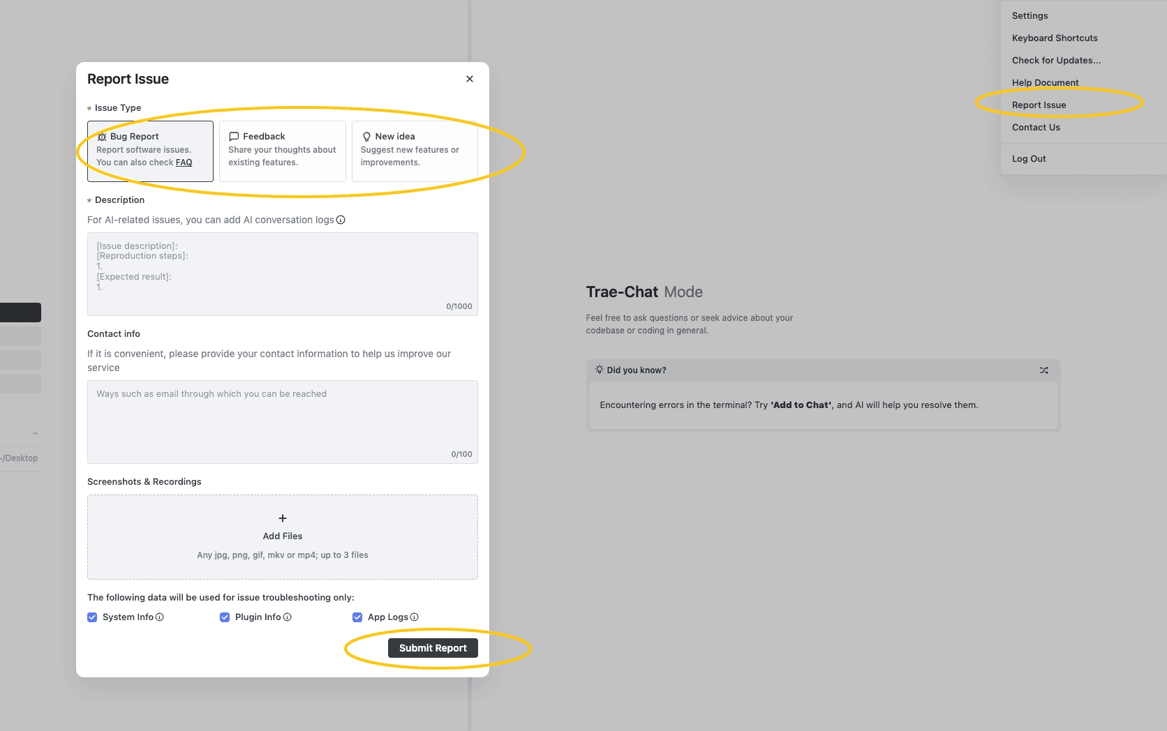 Support - Documentation - Trae